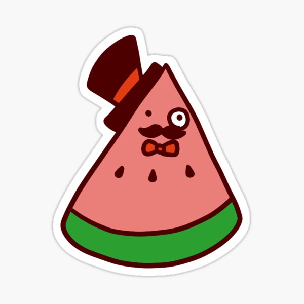 "Mustache Watermelon" Sticker for Sale by SaradaBoru | Redbubble