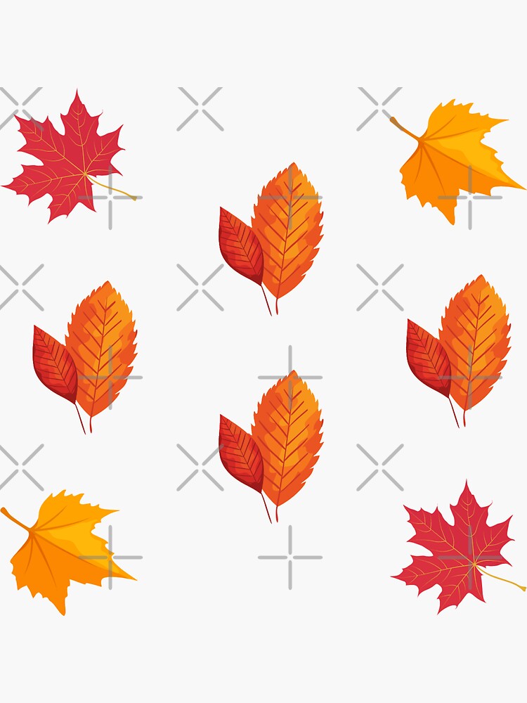 "Fall Colored Leaf Sticker Pack " Sticker for Sale by kat1065 | Redbubble