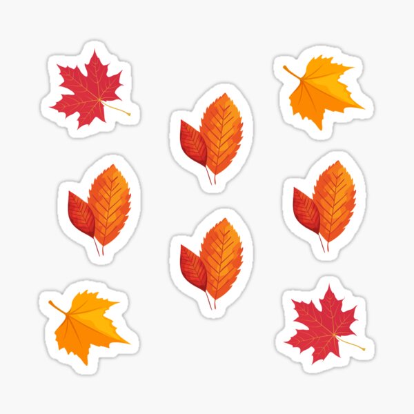 "Fall Colored Leaf Sticker Pack " Sticker for Sale by kat1065 | Redbubble