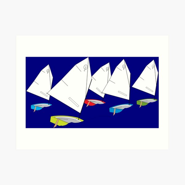 "Optimist Sailing Dinghy Sailboats Racing" Art Print for Sale by CHBB ...