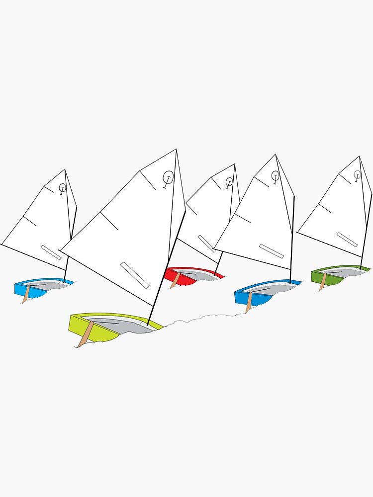 "Optimist Sailing Dinghy Sailboats Racing" Sticker for Sale by CHBB ...