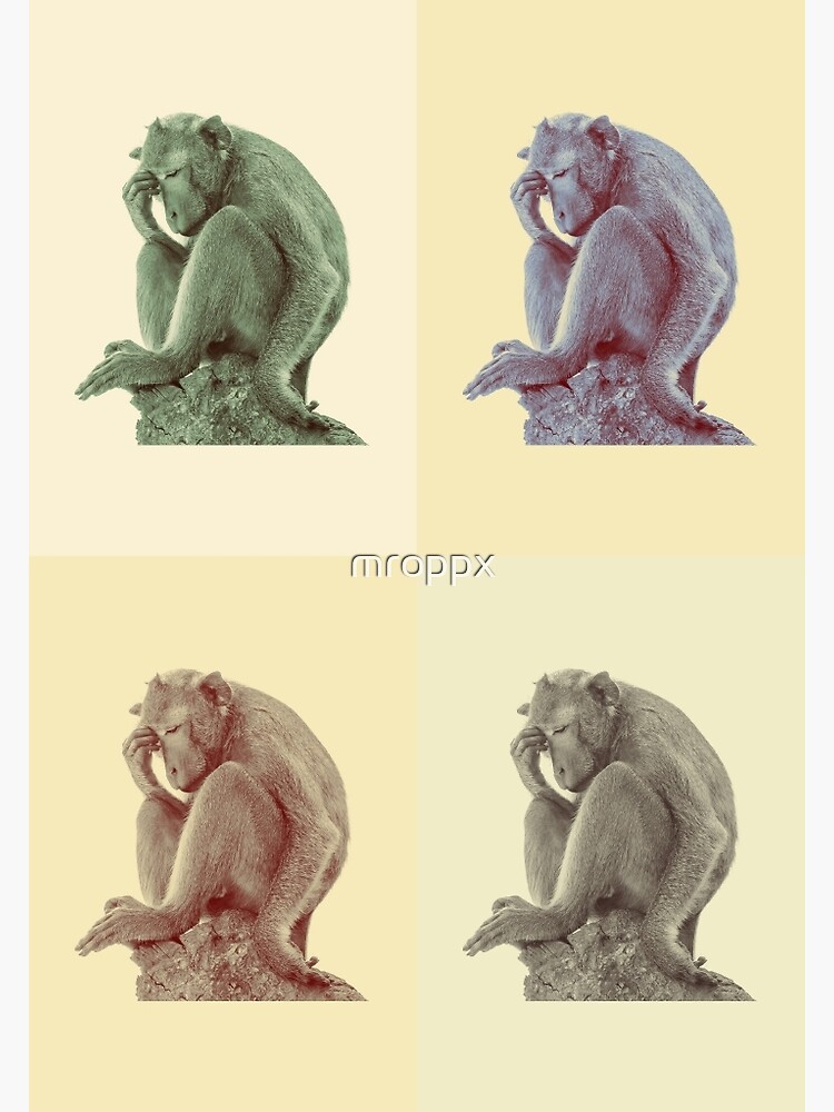 Póster «mono en posición pensador» de mroppx | Redbubble