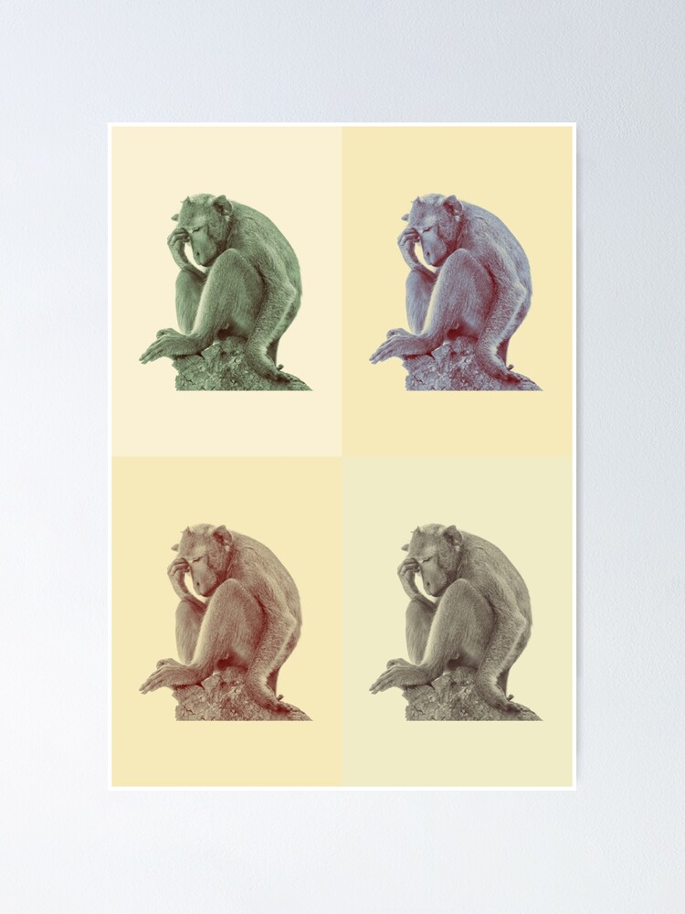 Póster «mono en posición pensador» de mroppx | Redbubble