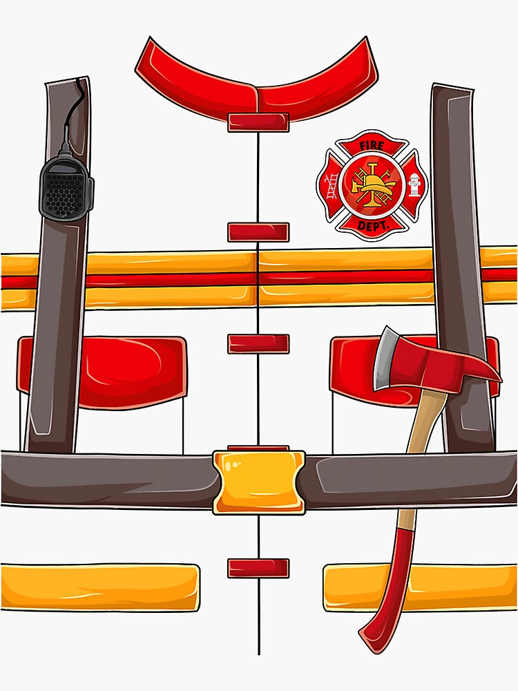 "Firefighter Fireman Halloween Costume" Sticker for Sale by SadieeLeona ...