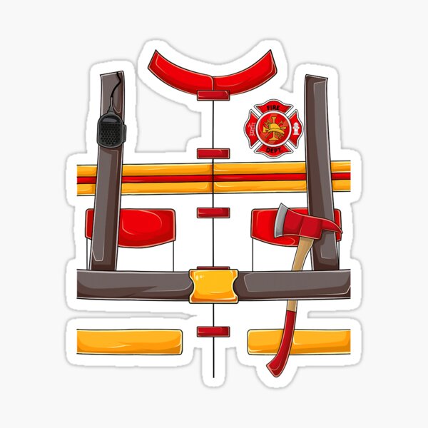 "Firefighter Fireman Halloween Costume" Sticker for Sale by SadieeLeona ...