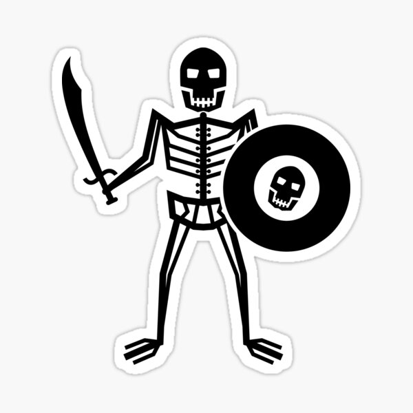 "Skeleton Undead Warrior - Stickman Black Version" Sticker for Sale by ...