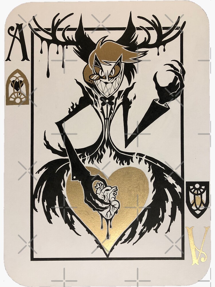 Alastor Ace Playing Card - Hazbin Hotel Sticker sold by Steamship Dee ...