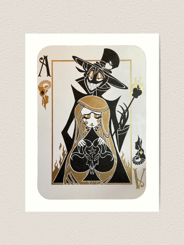 "Charlie and Lucifer Ace Playing Card - Hazbin Hotel" Art Print for ...