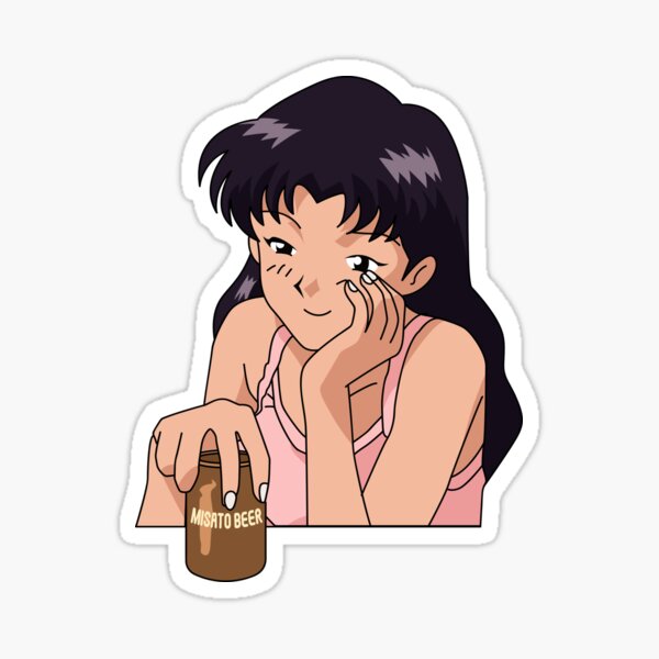 "Misato Beer" Sticker by Migi-Desu | Redbubble
