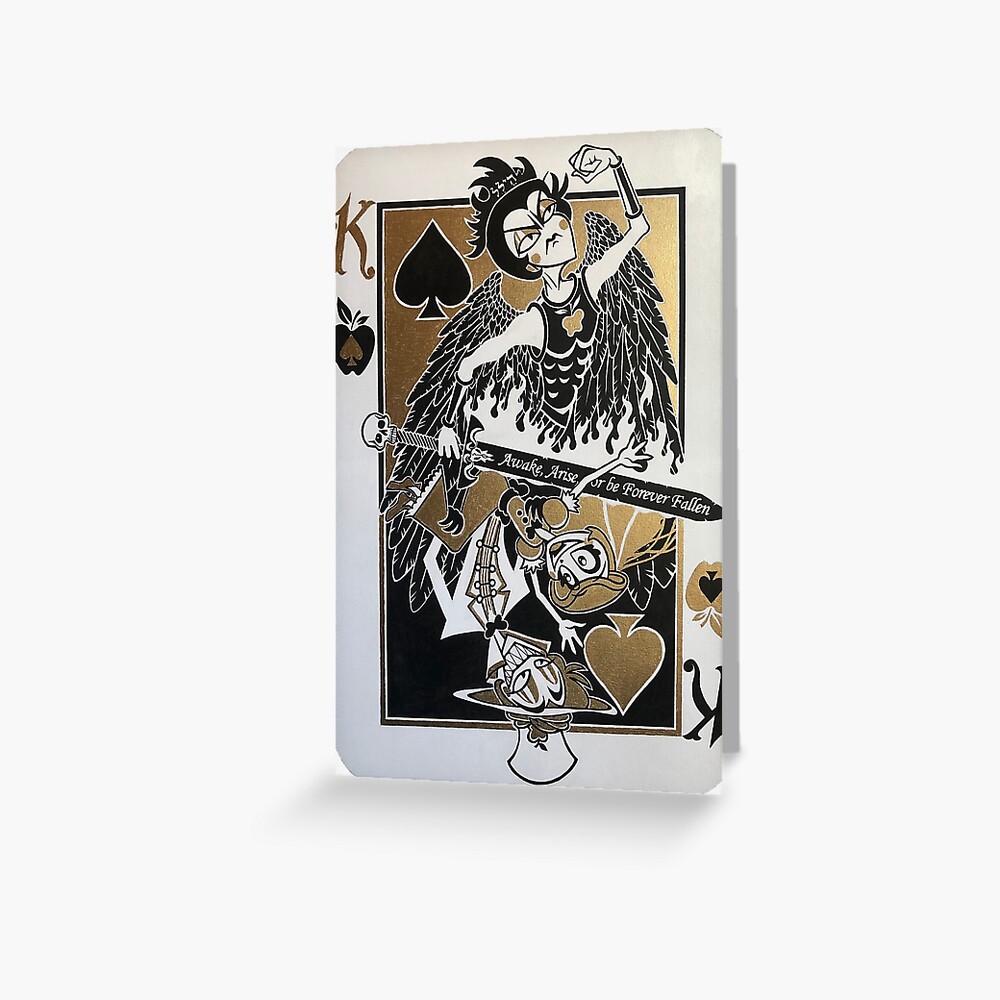 "Charlie and Lucifer King Playing Card - Hazbin Hotel" Greeting Card ...