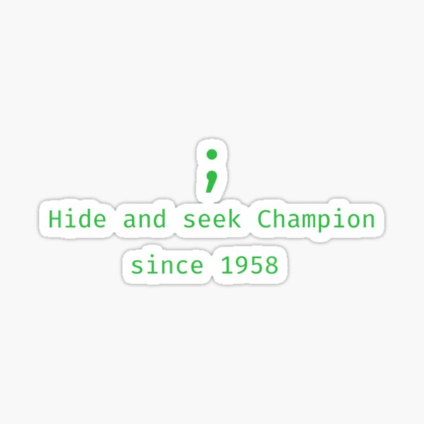 Hide And Seek Champion Funny Computer Coding Pun Programmer Sticker