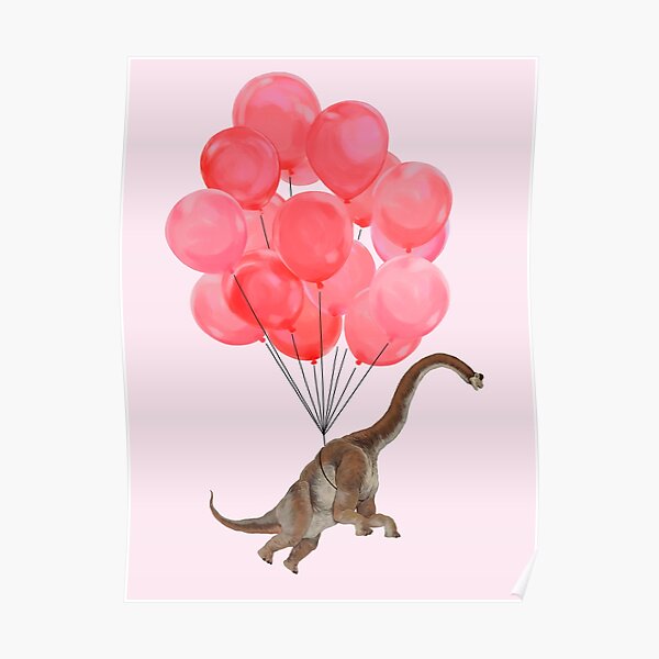 Póster «Volemos Brachiosaurus en rosa» de bignosework | Redbubble