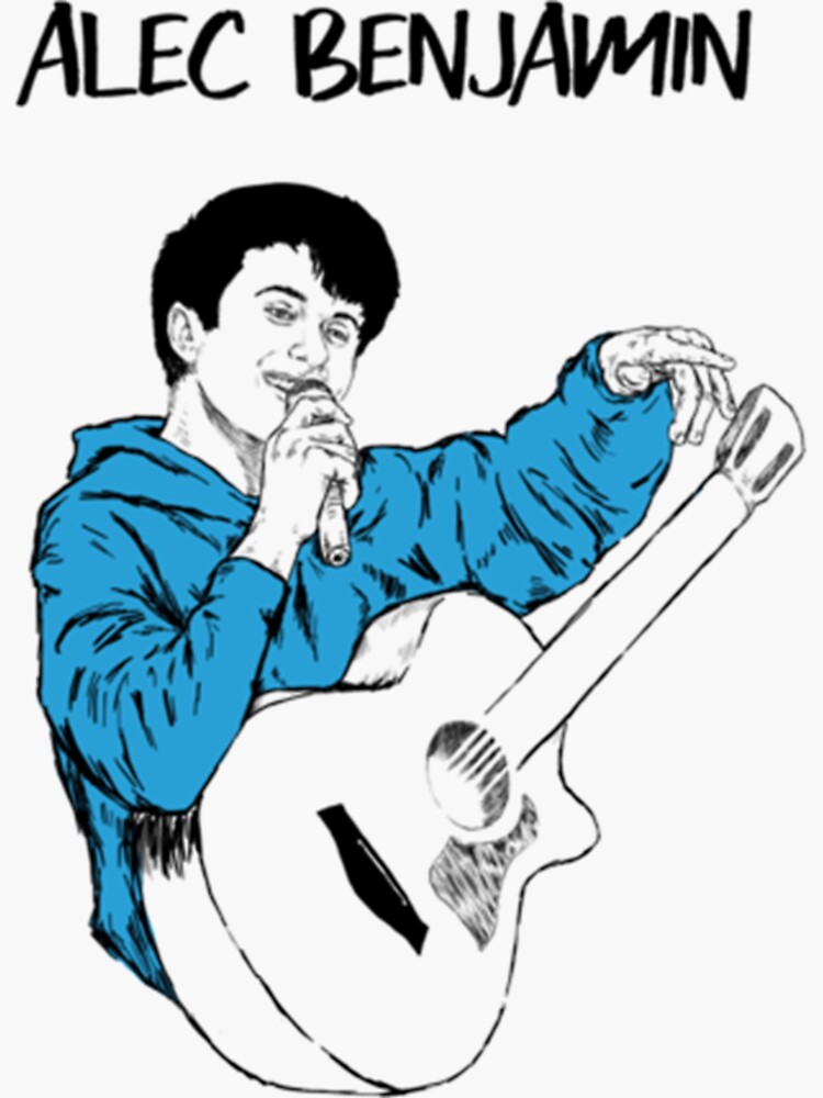 "alec benjamin - blue hoodie " Sticker for Sale by PosterArtTreasu ...