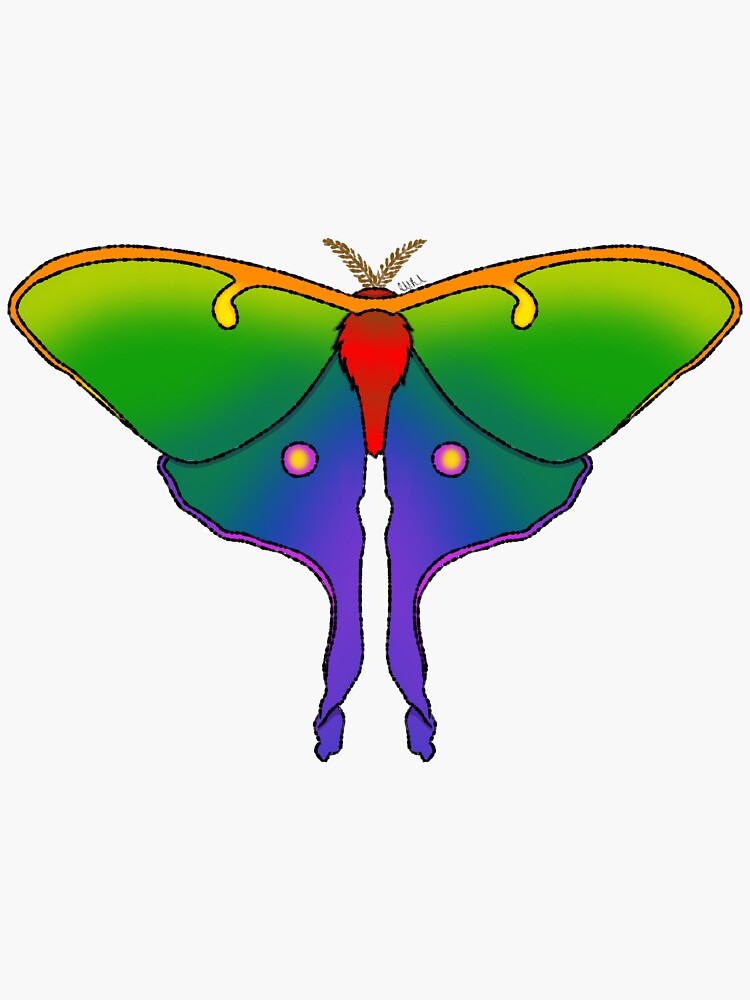 "Rainbow Pride Moth" Sticker for Sale by TheRainbowRuler | Redbubble