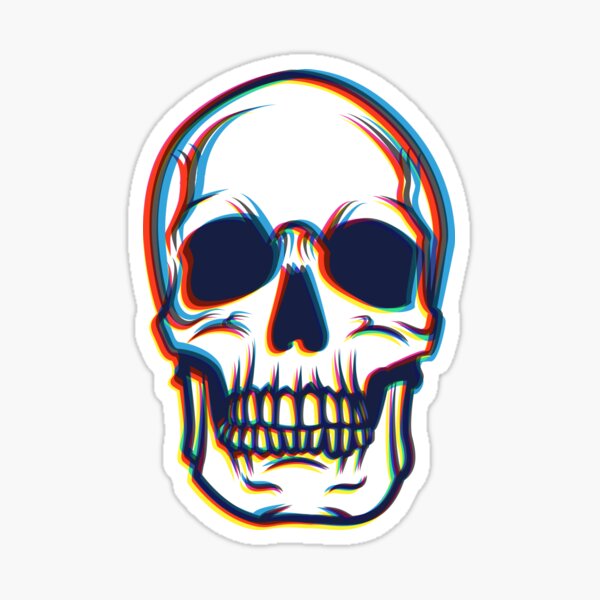 "Skull CMYK semi-transparent edition." Sticker by angelisart | Redbubble