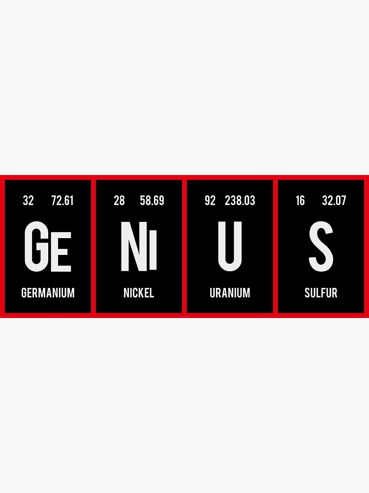 "Genius - Periodic Table of Elements" Poster for Sale by Distrowlinc ...