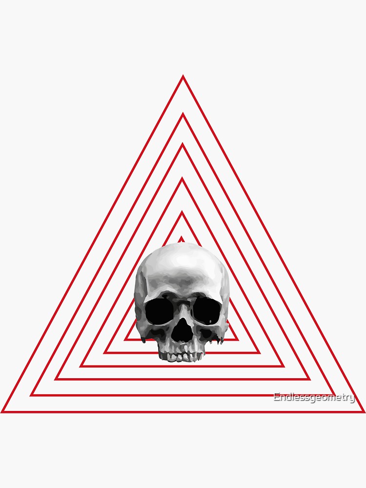 "skull , human skull , geometry , triangle " Sticker for Sale by ...
