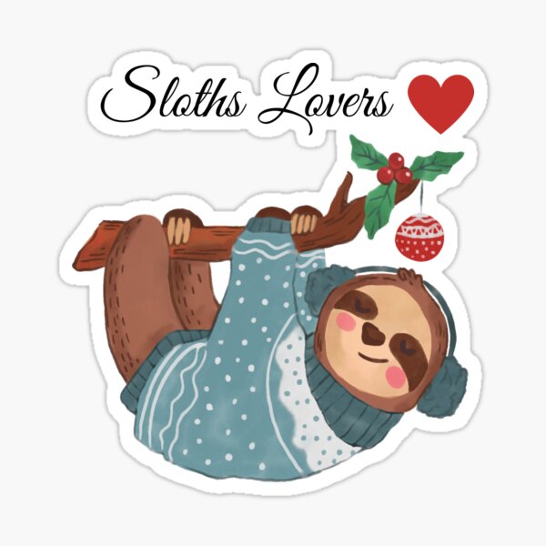 Xmas Sloths Sloths Lovers Sticker For Sale By Slimevil Redbubble