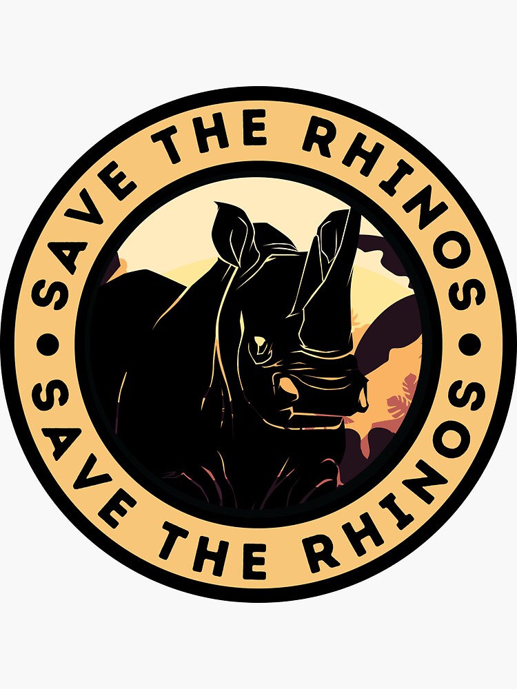"Save the Rhinos" Sticker for Sale by babuinosargas | Redbubble