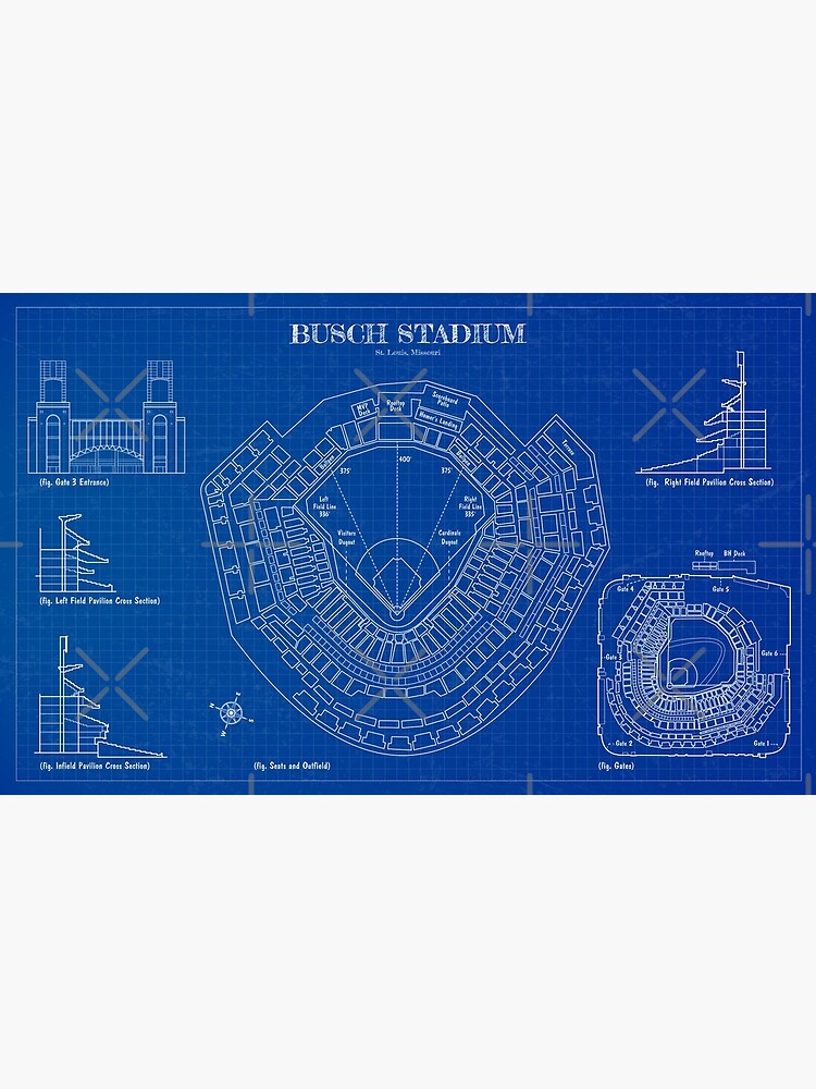 "Busch Stadium (Blueprint)" Canvas Print for Sale by BLUE GALAXY ...