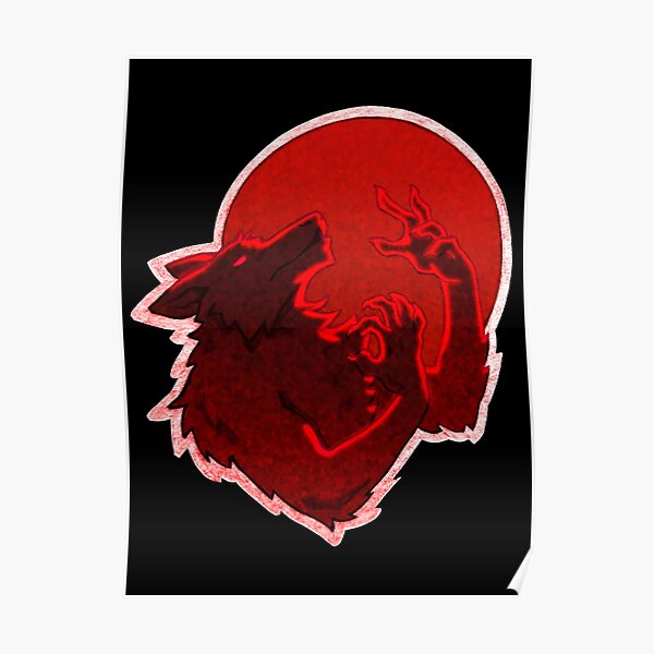 "Halloween Howling Werewolf Blood Moon" Poster for Sale by RHokeArt ...