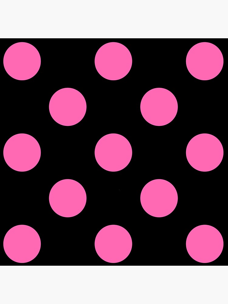 "Giant Light Hot Pink and Black Polka Dot Pattern |" Sticker by ...