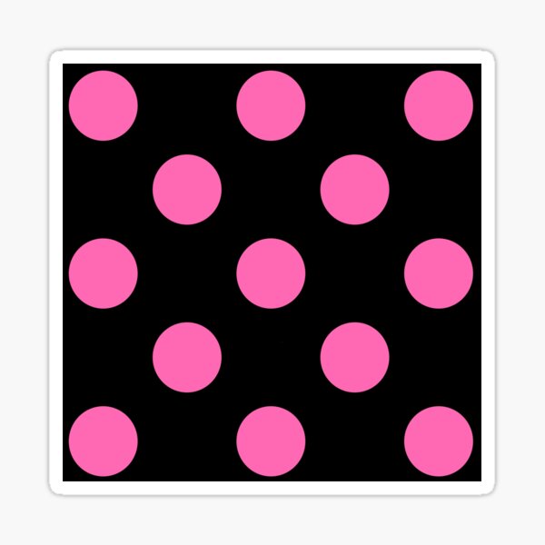 "Giant Light Hot Pink and Black Polka Dot Pattern |" Sticker by ...