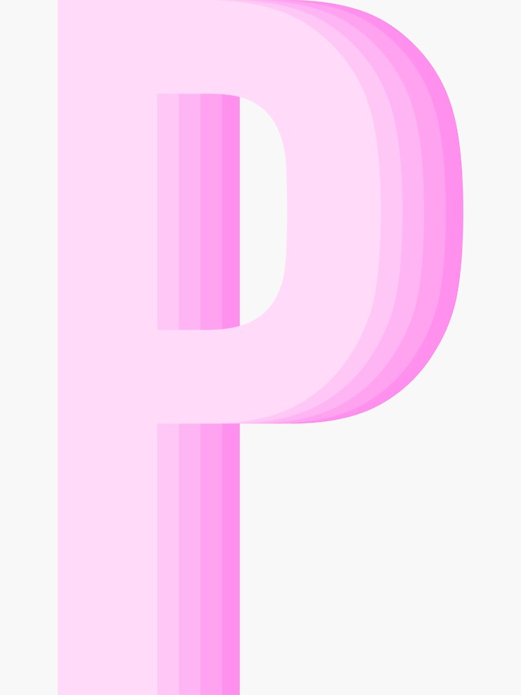 "Pink Letter P" Sticker for Sale by TheMonogramShop | Redbubble