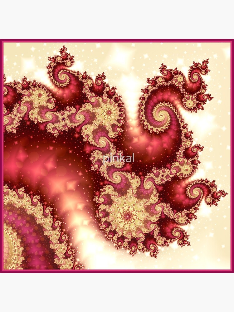 Póster «Fractal espiral rojo del valle de caballitos de mar del ...
