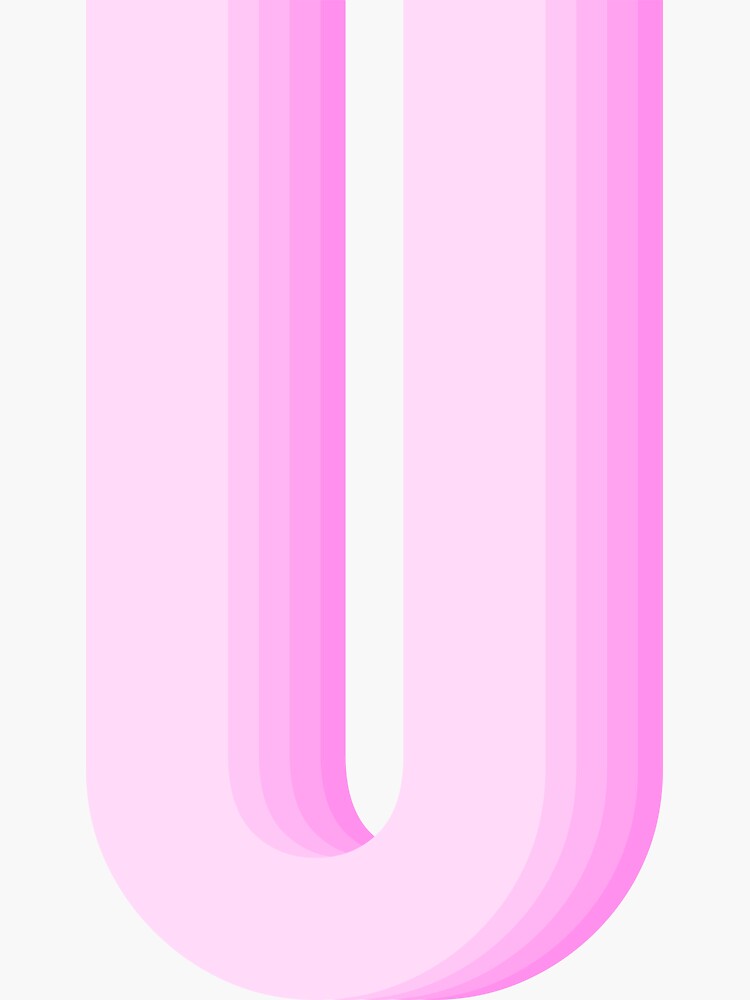 "Pink Letter U" Sticker for Sale by TheMonogramShop | Redbubble
