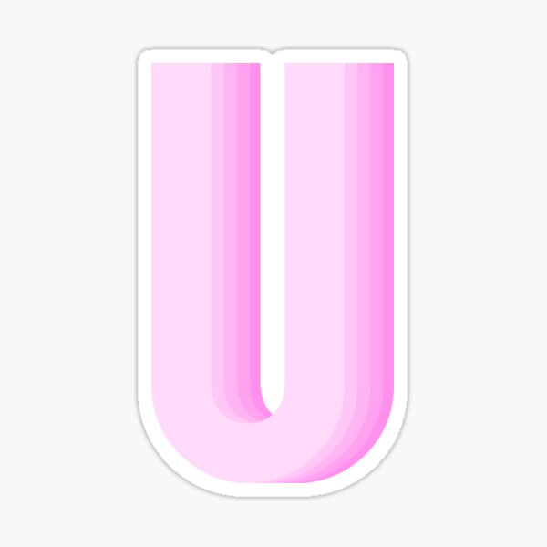 "Pink Letter U" Sticker for Sale by TheMonogramShop | Redbubble