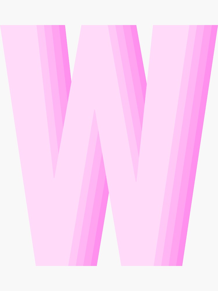 "Pink Letter W" Sticker for Sale by TheMonogramShop | Redbubble