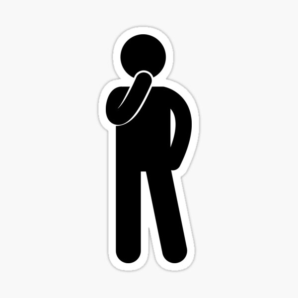 "Man Thinking - Stickman White Version" Sticker for Sale by Stickman ...