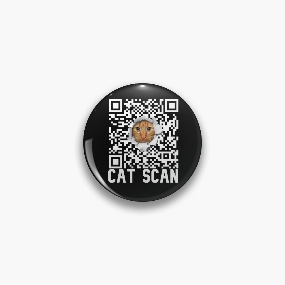 Chapa «Cat Scan QR Generador, Cat Pate Vintage» de DiensDesign | Redbubble