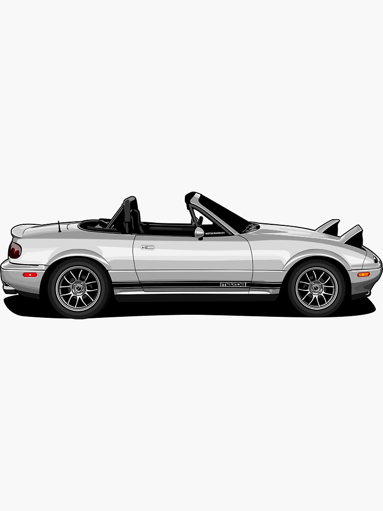 "Miata Side View" Sticker by Motocrossx23 | Redbubble
