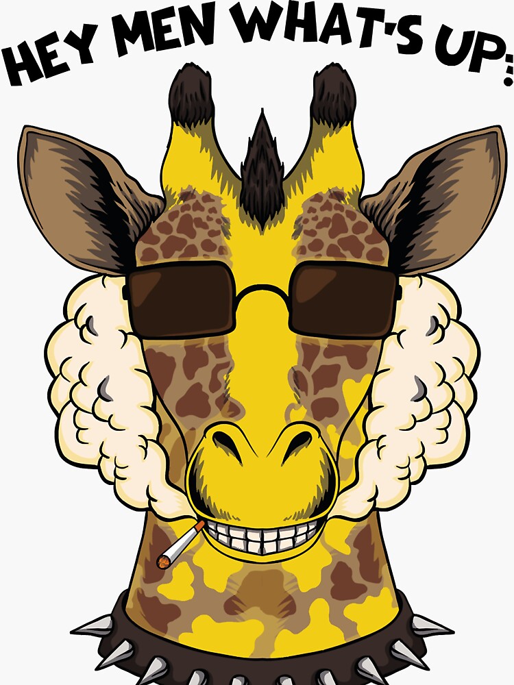 "funny Girafes hey men what's up" Sticker for Sale by JadremToys ...