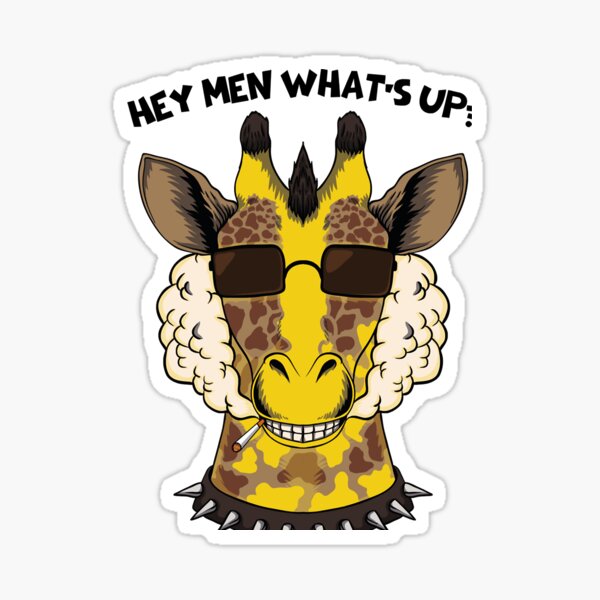 "funny Girafes hey men what's up" Sticker for Sale by JadremToys ...