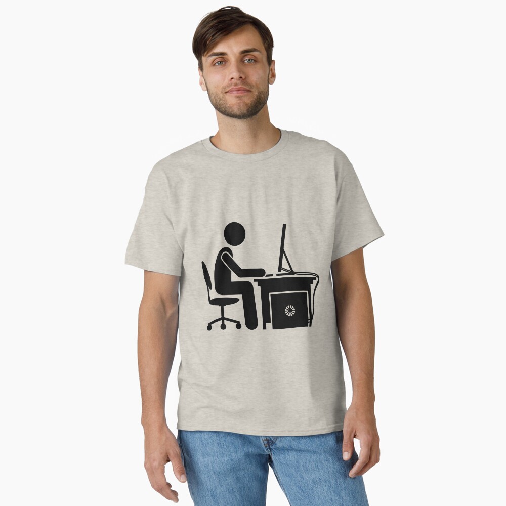 "Man Using Computer - Stickman Black Version" Sticker for Sale by ...