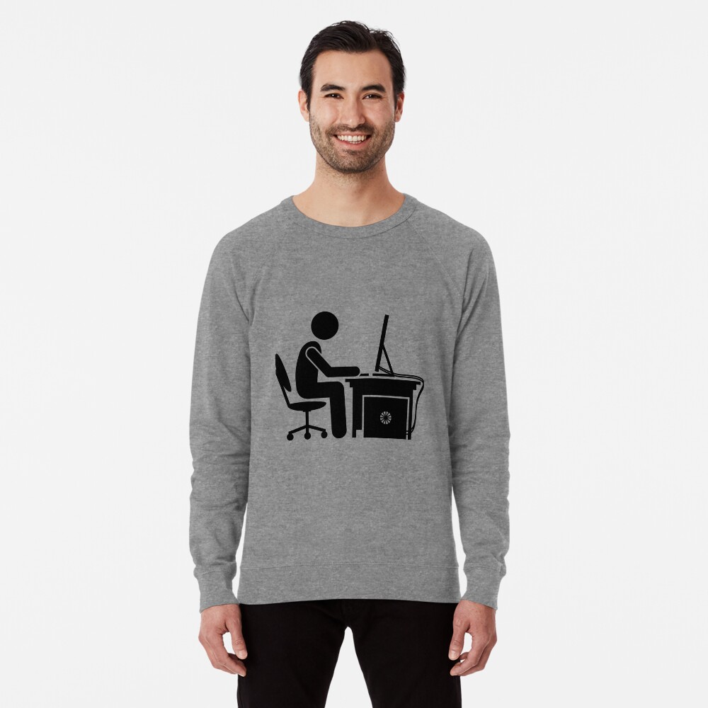 "Man Using Computer - Stickman Black Version" Sticker for Sale by ...