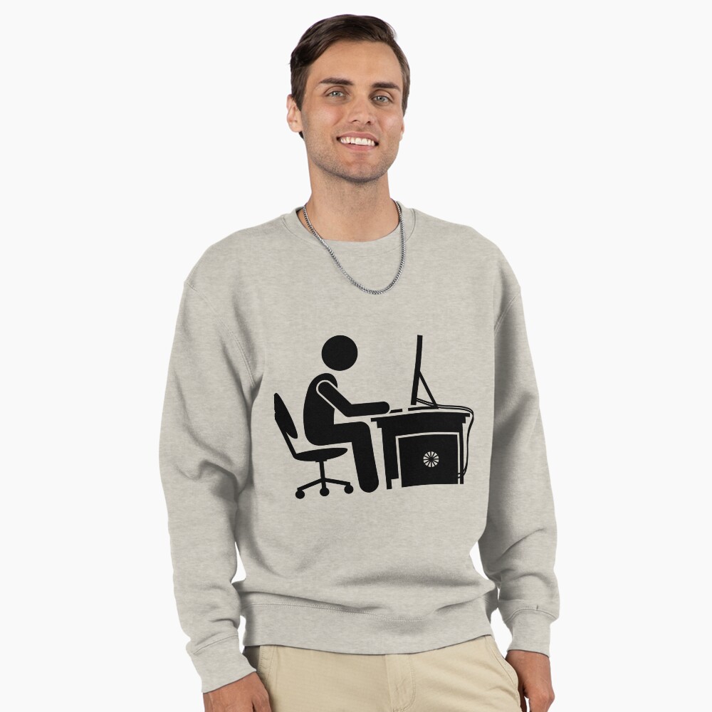 "Man Using Computer - Stickman Black Version" Sticker for Sale by ...