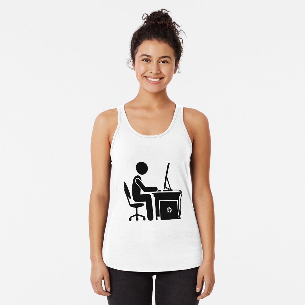 "Man Using Computer - Stickman Black Version" Sticker for Sale by ...