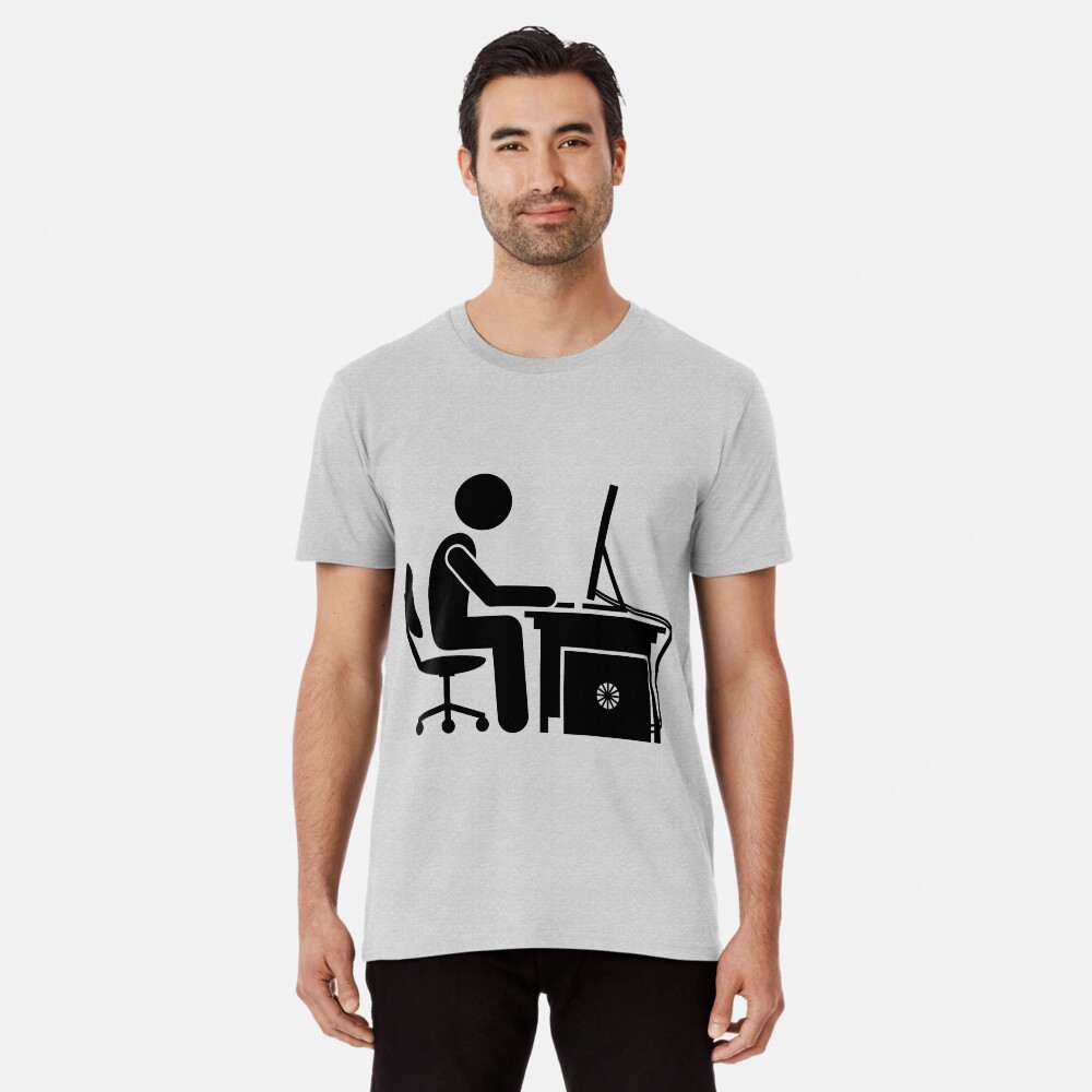 "Man Using Computer - Stickman Black Version" Sticker for Sale by ...