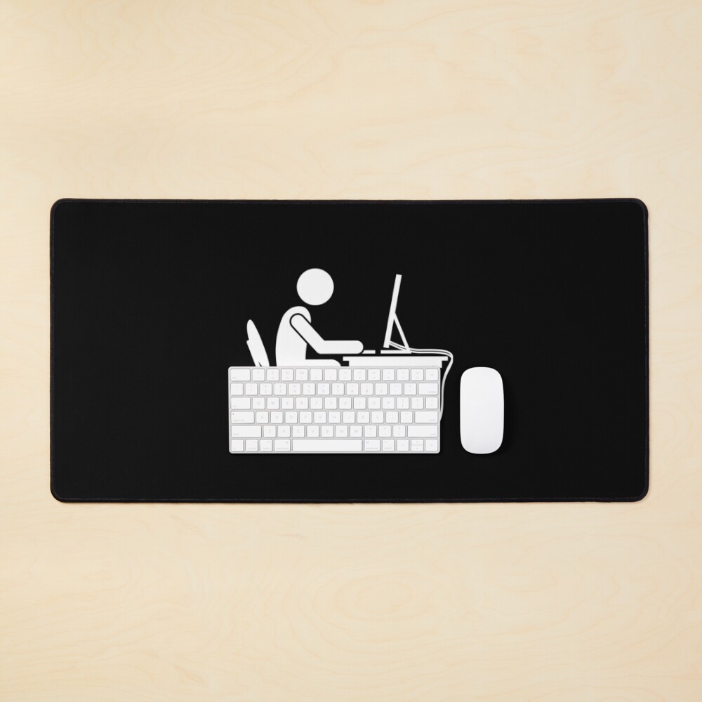 "Man Using Computer - Stickman Black Version" Sticker for Sale by ...