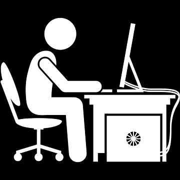 "Man Using Computer - Stickman Black Version" Sticker for Sale by ...