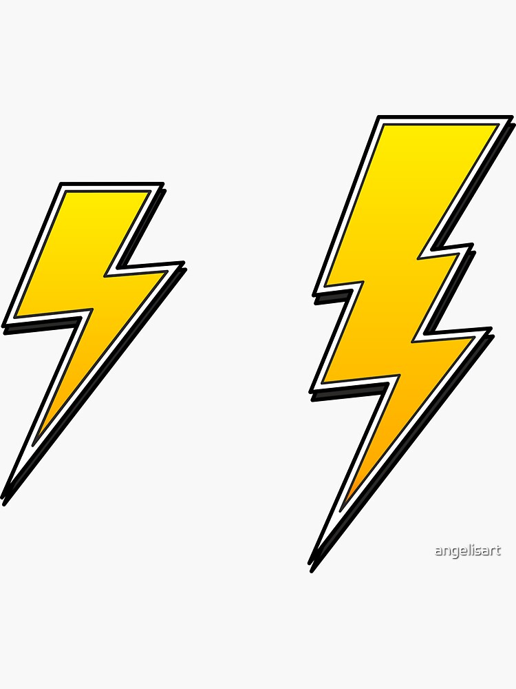 "Lightning bolt yellow set1" Sticker for Sale by angelisart | Redbubble