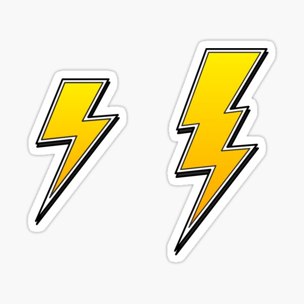 "Lightning bolt yellow set1" Sticker for Sale by angelisart | Redbubble