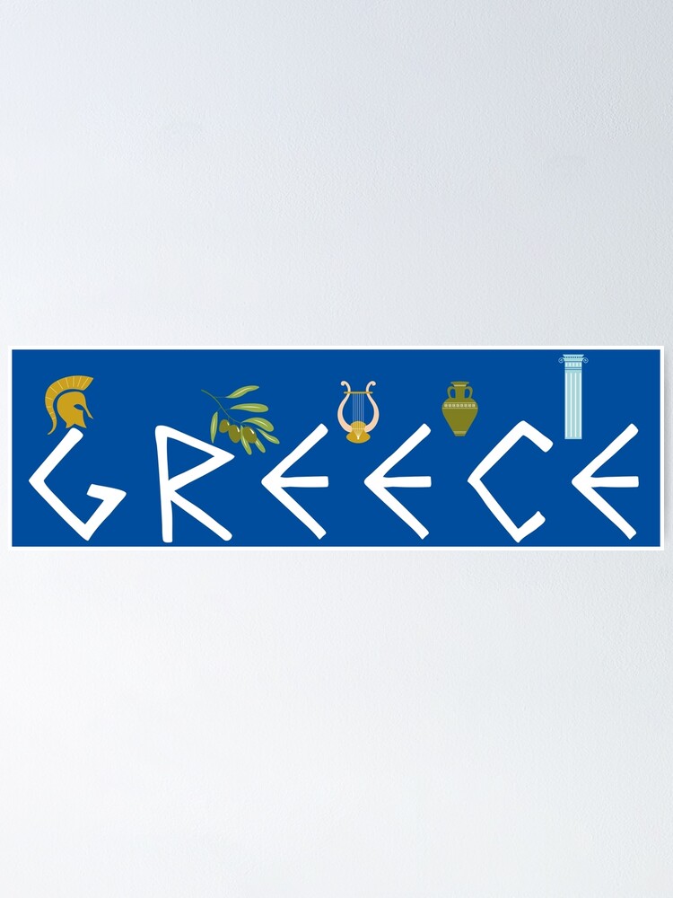 "Greece word" Poster for Sale by irisman | Redbubble
