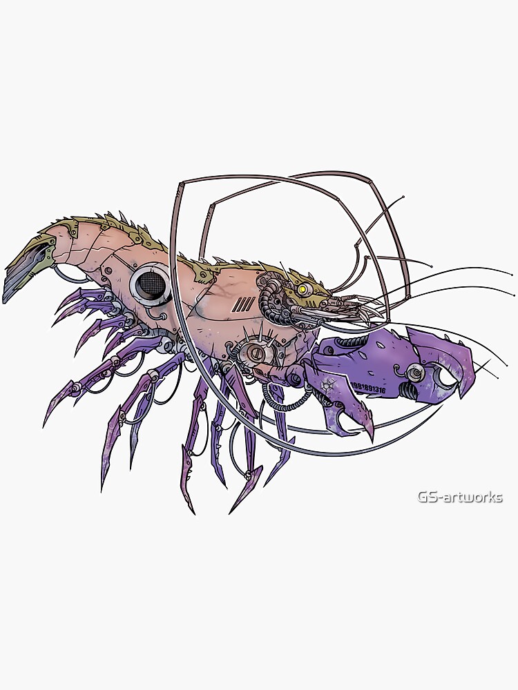 "Robot shrimp " Sticker by GS-artworks | Redbubble
