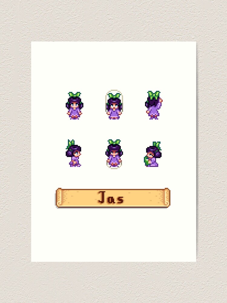 "Stardew Valley Sprites - Jas" Art Print for Sale by kathdvd | Redbubble