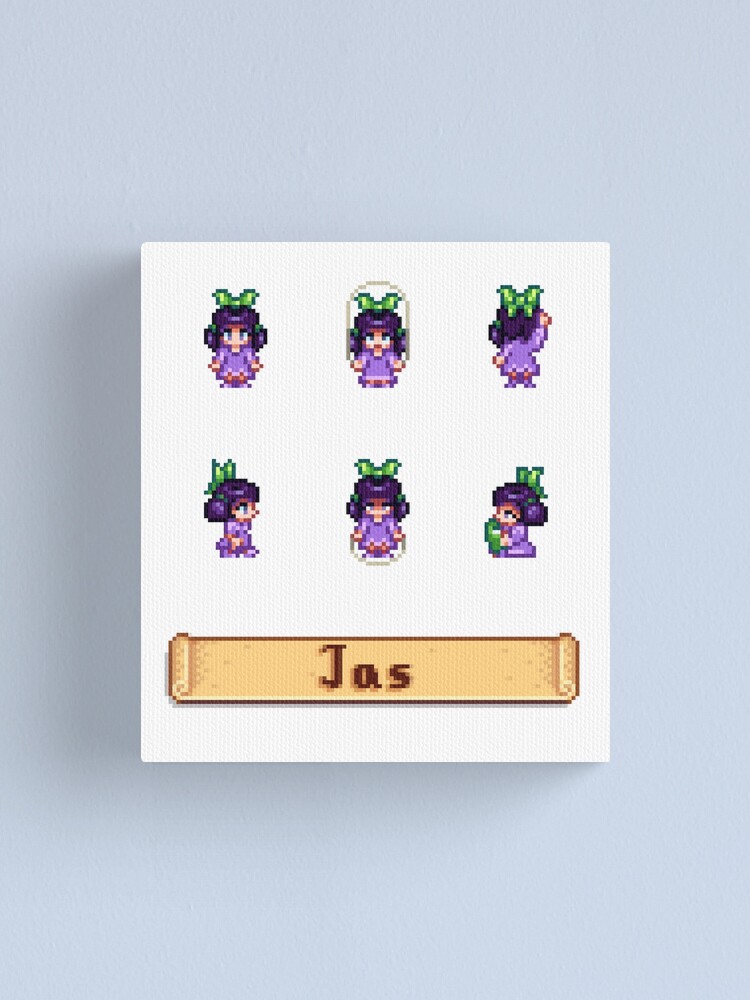 "Stardew Valley Sprites - Jas" Canvas Print for Sale by kathdvd | Redbubble